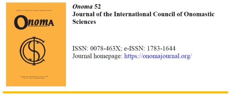 Women’s names of Germanic origin in the Ragman Roll (1296) – Onoma